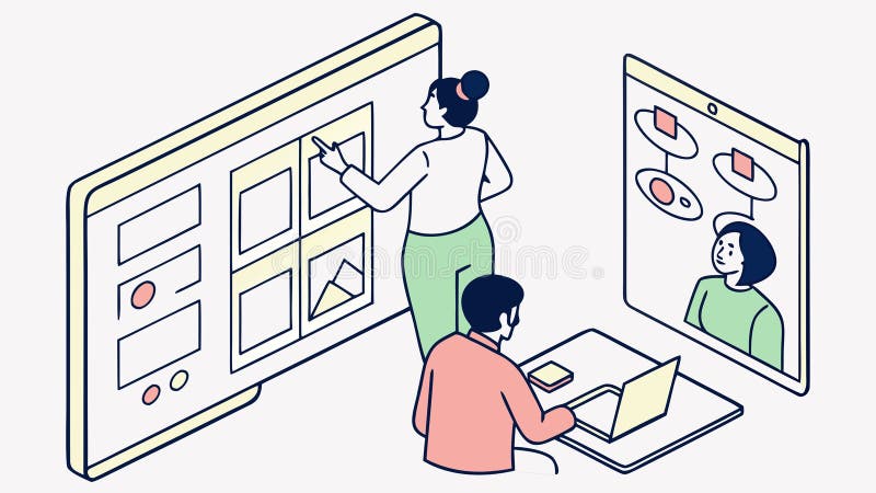 Isometric UI UX Design Collaboration, Team Brainstorming, Software Development, Vector Design ...