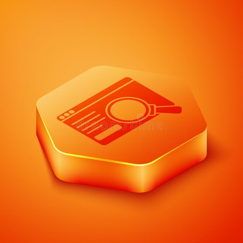 Isometric UI or UX Design Icon Isolated on Orange Background. Orange ...