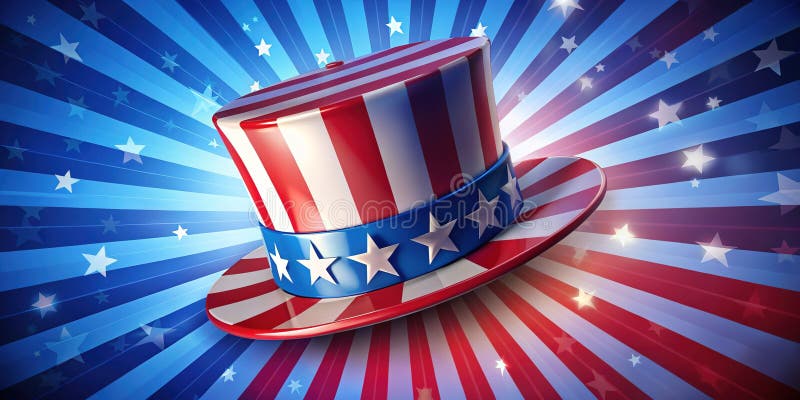 Isometric Uncle Sam Hat a Vintage Patriotic Icon for Celebrations and ...