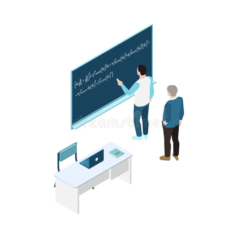 Isometric University Classroom Stock Illustration - Illustration of ...
