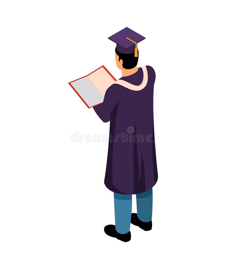 Isometric University Graduate Stock Vector - Illustration of icon ...