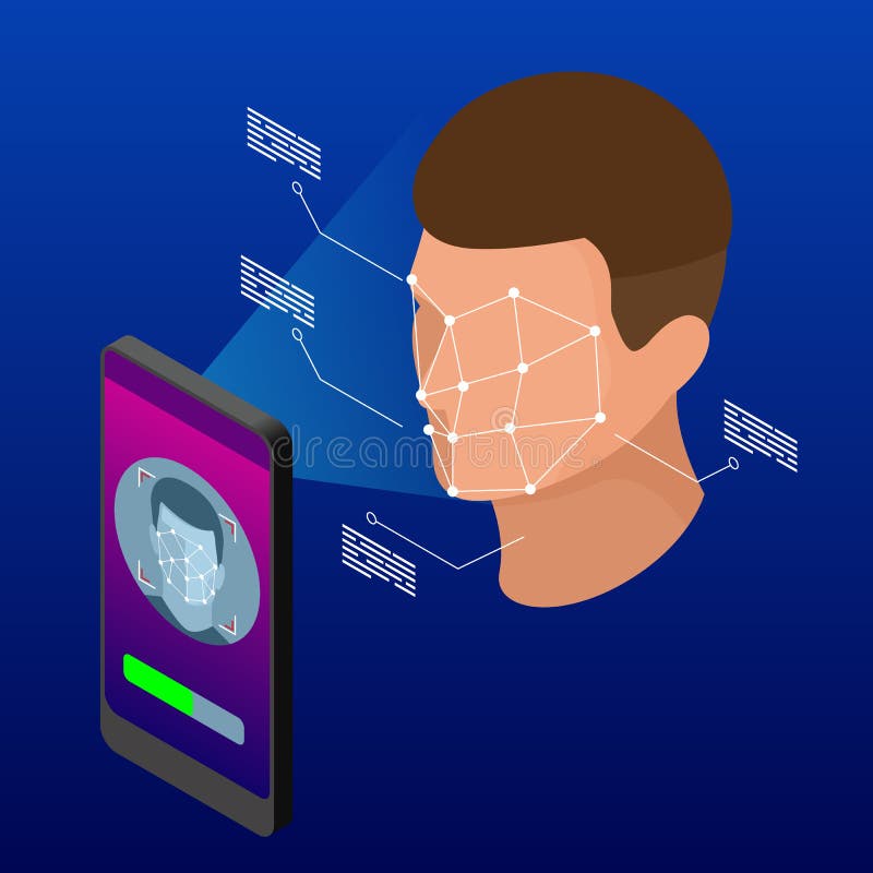 Biometric Facial Recognition without Hair Stock Illustration ... Biometric Facial Recognition without Hair Stock Illustration ...