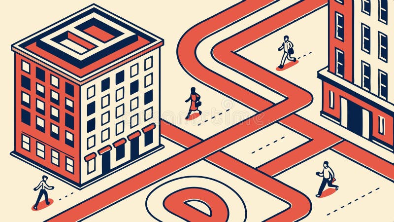 Isometric Urban Map with Complex Street Layout and Buildings Vector ...