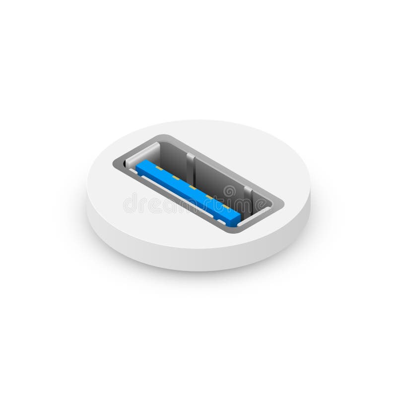 Isometric USB port stock illustration. Illustration of element - 167063212