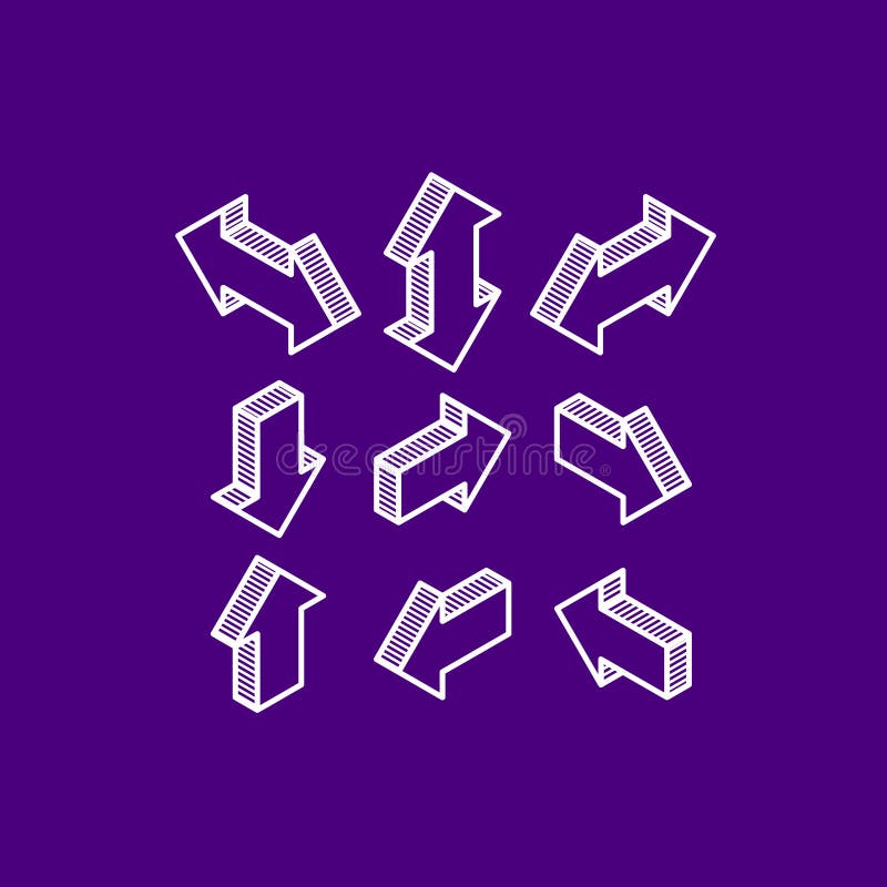 Isometric vector arrows stock vector. Illustration of isometric - 61792030