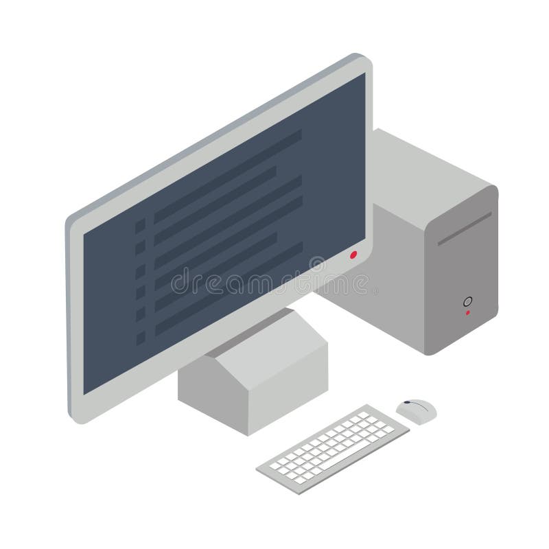 Isometric Vector Computer Design Concept Stock Vector - Illustration of ...