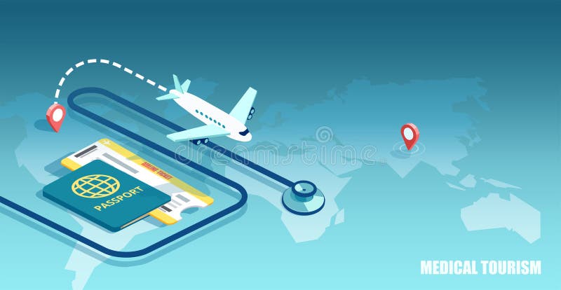 Vector Concept of Medical Tourism Stock Illustration - Illustration of ...
