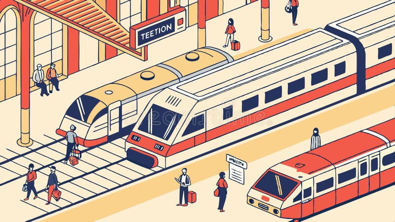 Train Railway Station Isometric Poster Stock Illustrations – 63 Train Railway Station Isometric ...
