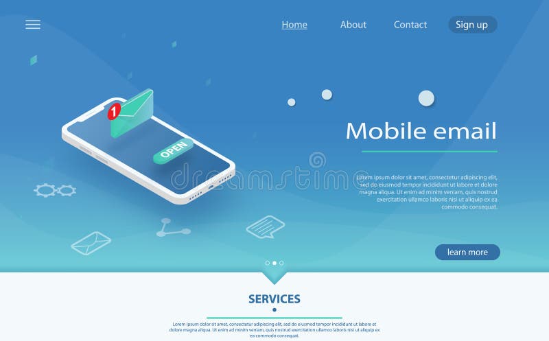 Isometric Vector for Email Marketing, Newsletter Marketing, Email ...