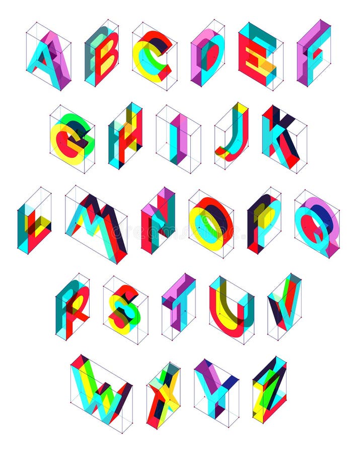 Isometric vector font. stock illustration. Illustration of cube - 191524208