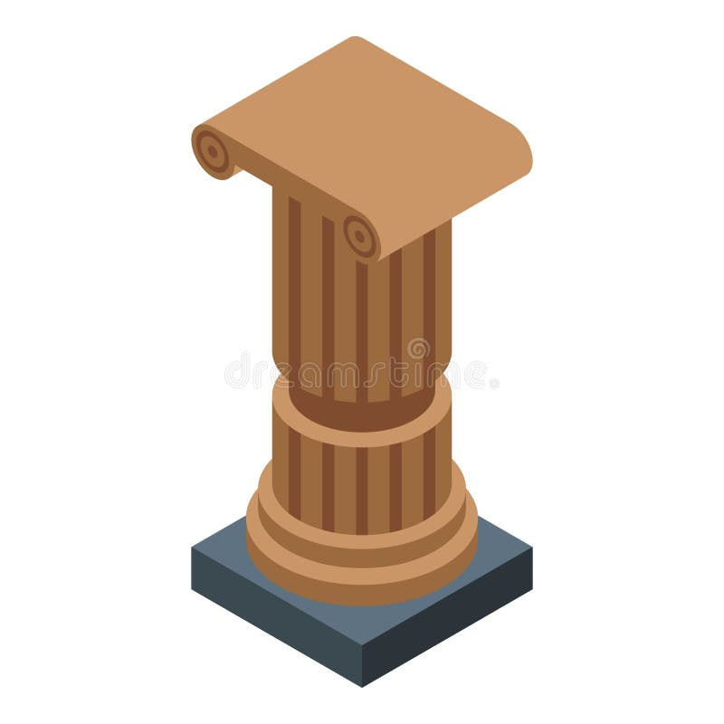 Isometric Vector Illustration of an Ancient Column Stock Vector ...