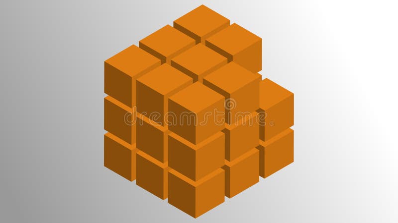 Isometric Vector Illustration of an Array of 27 Cubes Stock Vector ...