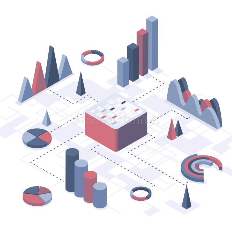 Concept of data analysis. stock vector. Illustration of character ...