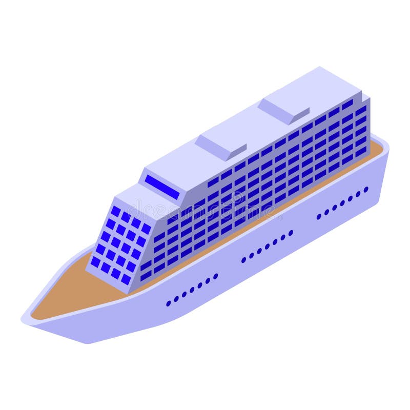 Luxury Cruise Ship Sailing on the Sea in Isometric View Stock Vector ...