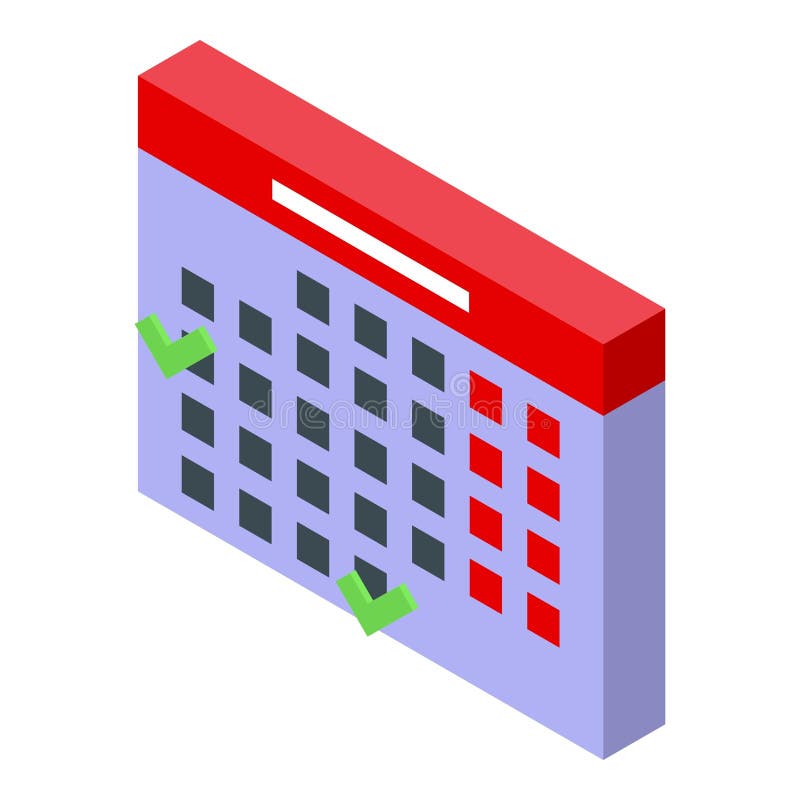 Isometric Vector Illustration of a Detailed Calendar Icon Stock Vector ...
