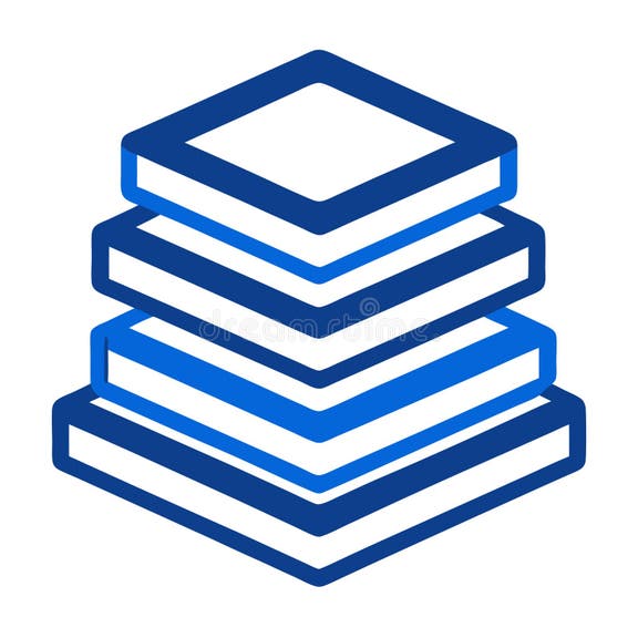 Four Layered Isometric Square Stack, Data Storage, Database Icon Stock ...