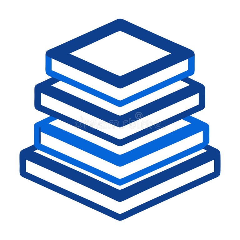 Four Layered Isometric Square Stack, Data Storage, Database Icon Stock Vector - Illustration of ...