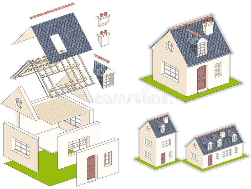 Isometric Vector Illustration of a House in Kit Stock Vector ...