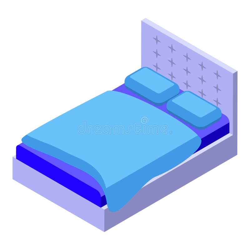 Isometric Vector Illustration of a Modern Bed Stock Vector ...