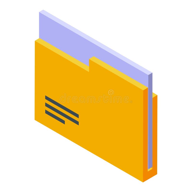 Isometric Vector Illustration of an Orange Folder Stock Vector ...