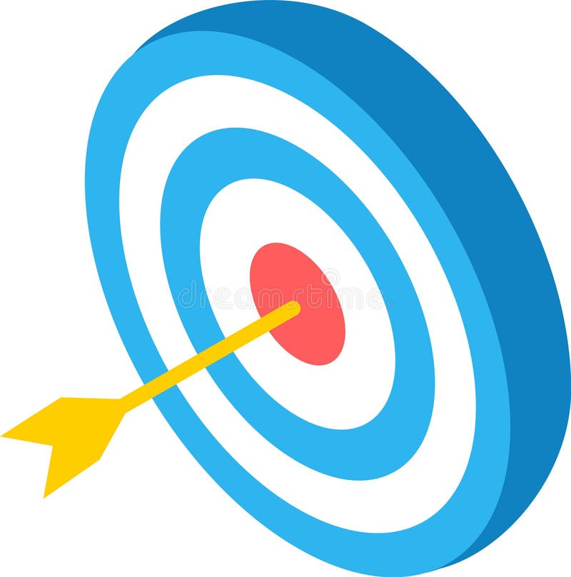 Isometric Vector Illustration Representing Achieving Business Objective ...