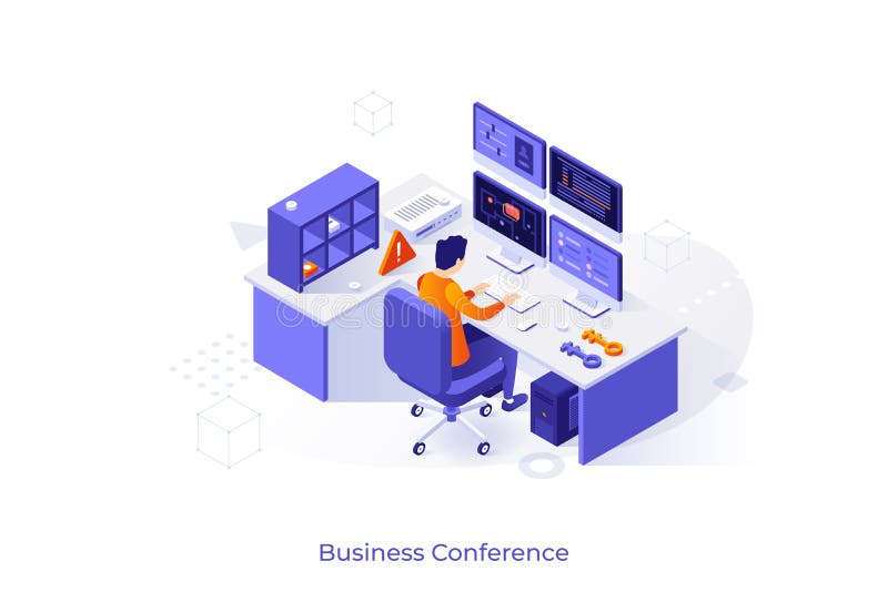 Isometric Vector Illustration for Website Stock Vector - Illustration ...