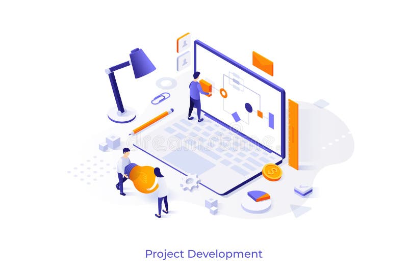 Isometric Vector Illustration for Website Stock Vector - Illustration ...