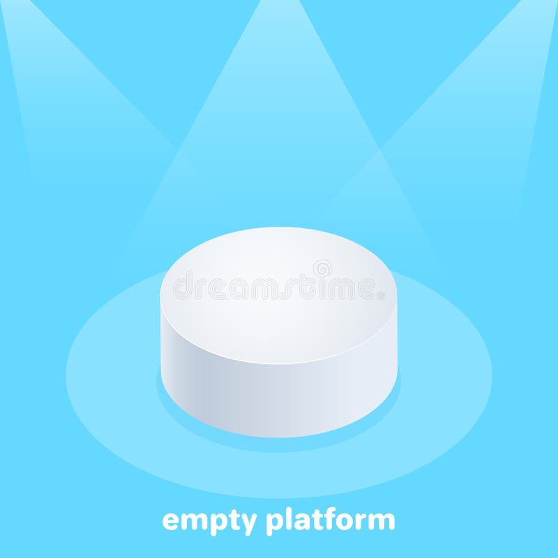 Empty Round Platform Under the Light of Searchlights, a Pedestal for ...