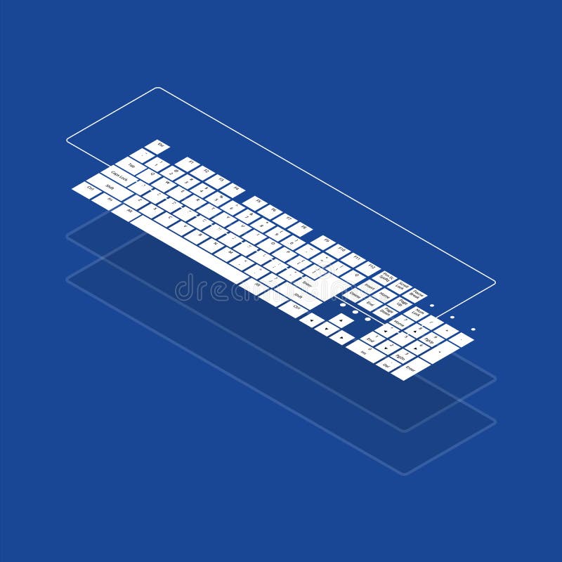 Isometric Vector Keyboards on the Blue Background Stock Vector ...