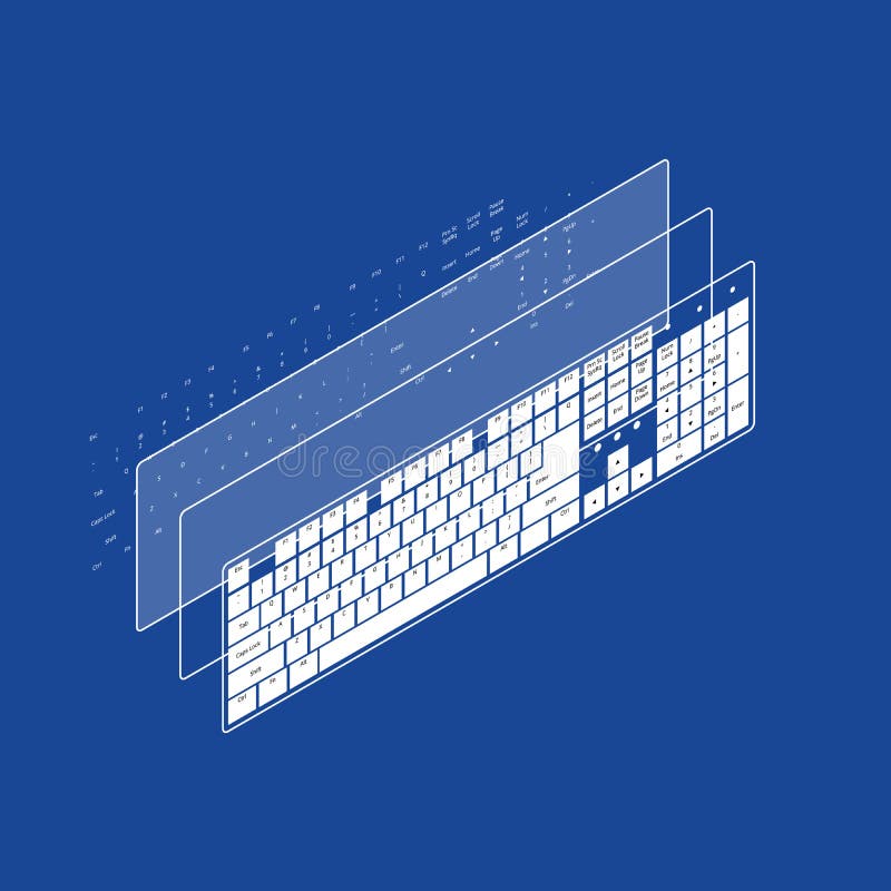 Isometric Vector Keyboards on the Blue Background Stock Vector ...