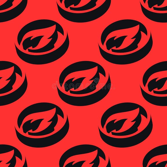 Isometric Vector Pattern of Flame Icons Inside Bold Circular 3D Frames ...