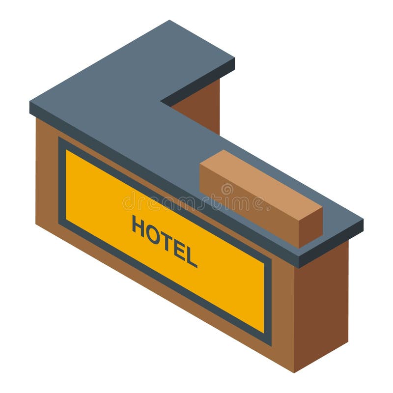Isometric Hotel Reception Desk Icon Stock Illustration - Illustration ...