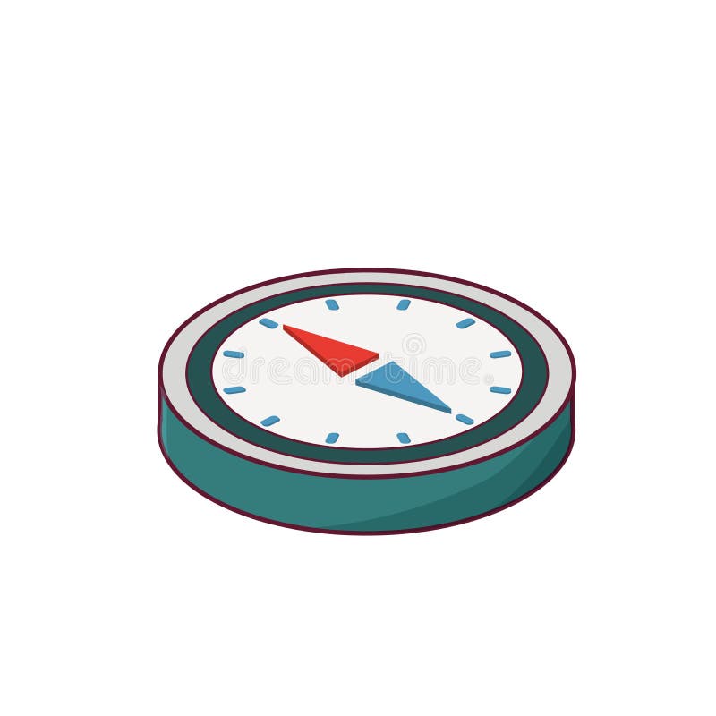 Isometric Vector Science Compass Icon. Green Compass with the Image of ...