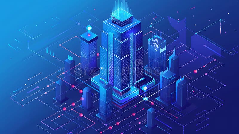 Isometric of a Smart City Skyscraper with Integrated Building ...
