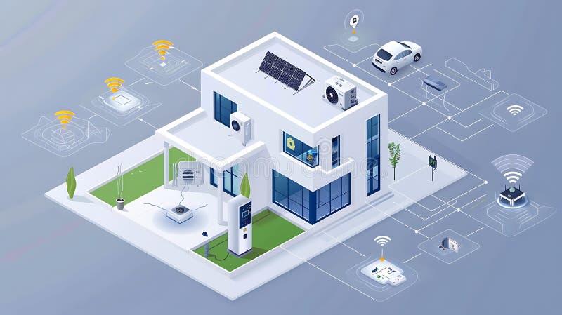 Isometric of a Smart Residential Building with Energy-efficient ...