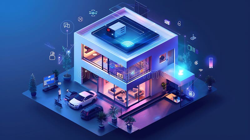 Isometric of a Smart Residential Building with Energy-efficient ...