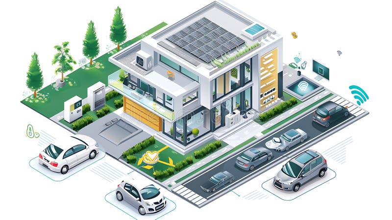 Isometric of a Smart Residential Building with Energy-efficient ...