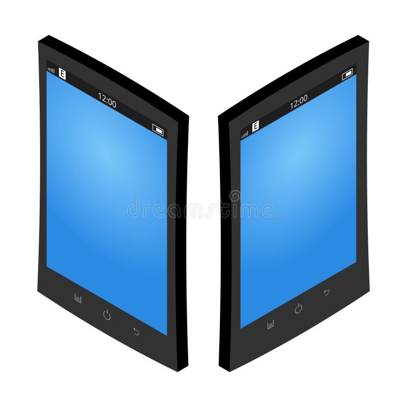 Isometric Vector Smartphone Set from Two Angles Stock Vector ...