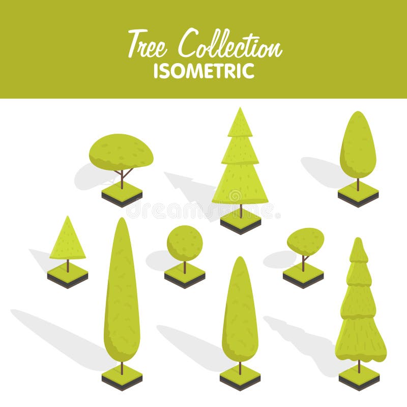 Isometric vector tree set stock vector. Illustration of bush - 68055033