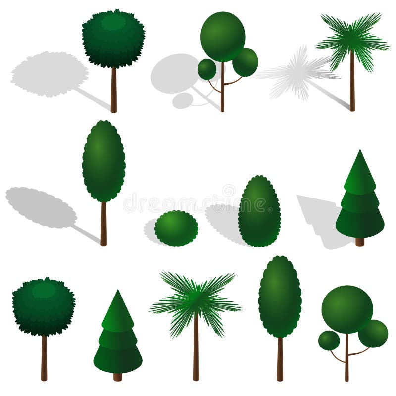 Isometric vector tree set. stock vector. Illustration of game - 70646427