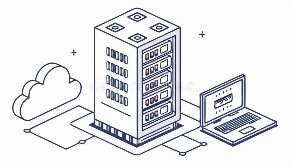 Server Tower Isometric View, Data Center and it Hardware Vector Design ...