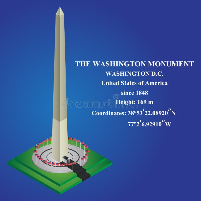 Isometric Vector of the Washington Monument. Vector Illustration Stock ...