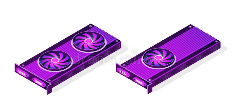 Video Graphic Card GPU Top View Isolated on Black Gradient Background ...