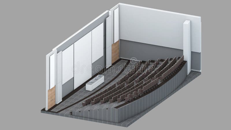 Isometric View of a Auditorium Room,public Space, 3d Rendering Stock ...