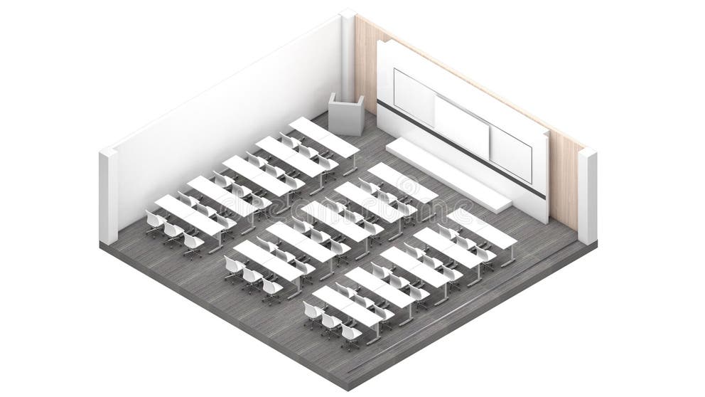 Isometric View of a Auditorium Room,public Space, 3d Rendering Stock ...