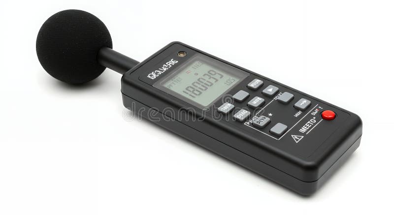 Isometric View of Black Handheld Sound Level Meter on White Background ...