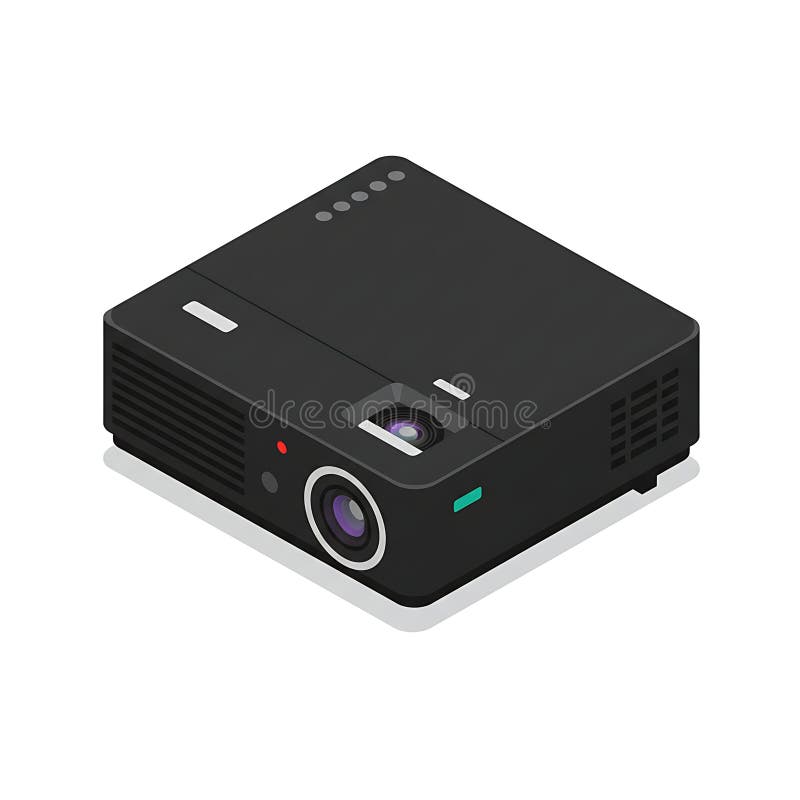 Isometric Video Projector stock illustration. Illustration of ...