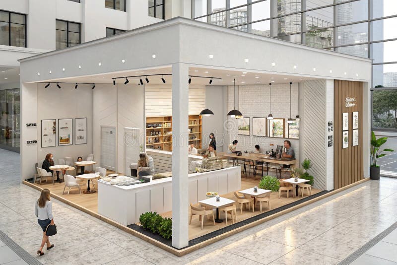 Isometric View of Cafe Store Interior Design Stock Illustration ...