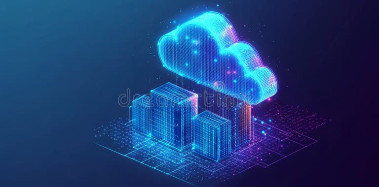 An Isometric View of a Centralized Data Hub, Displaying Interconnected ...