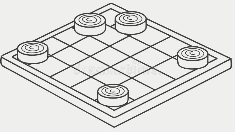 Isometric View of a Checkers or Draughts Board Game Vector Illustration ...